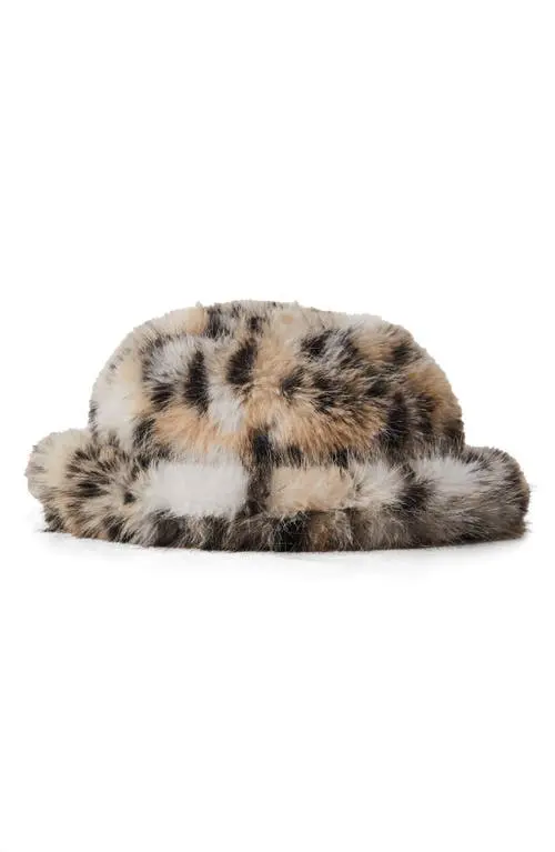 Free People Faux Fur Bucket Hat - Leopard