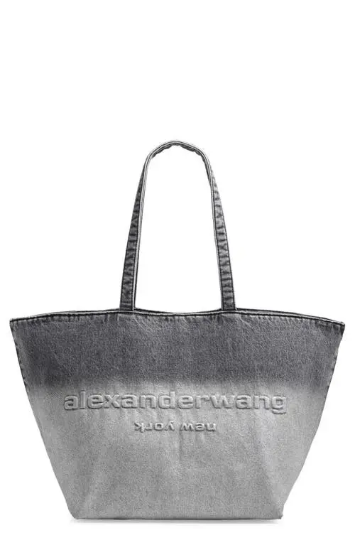 Alexander Wang Punch Dip Coated Denim Tote - Light Grey Aged/silver