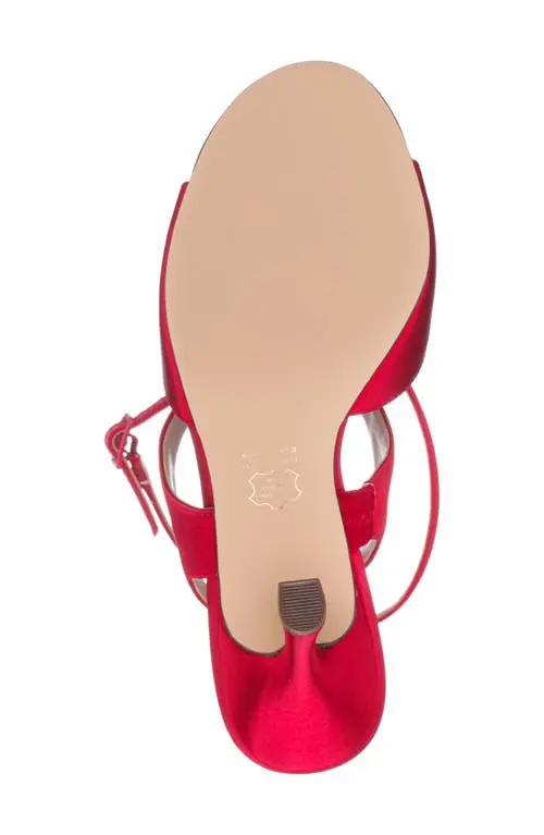 Nina Dahlia Embellished Ankle Strap Sandal - Red