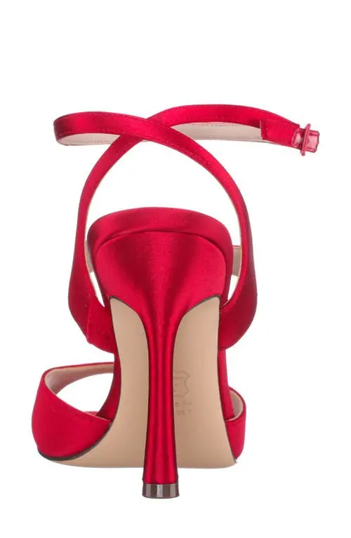 Nina Dahlia Embellished Ankle Strap Sandal - Red