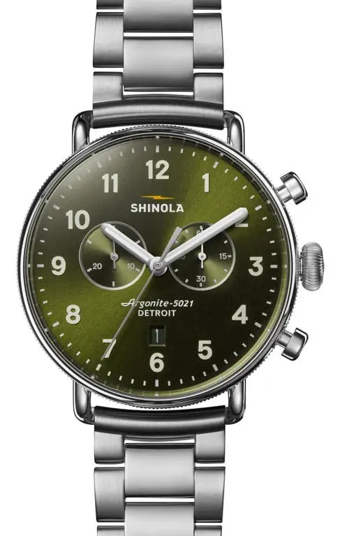 Shinola Canfield Chronograph Bracelet Watch - Dark Olive