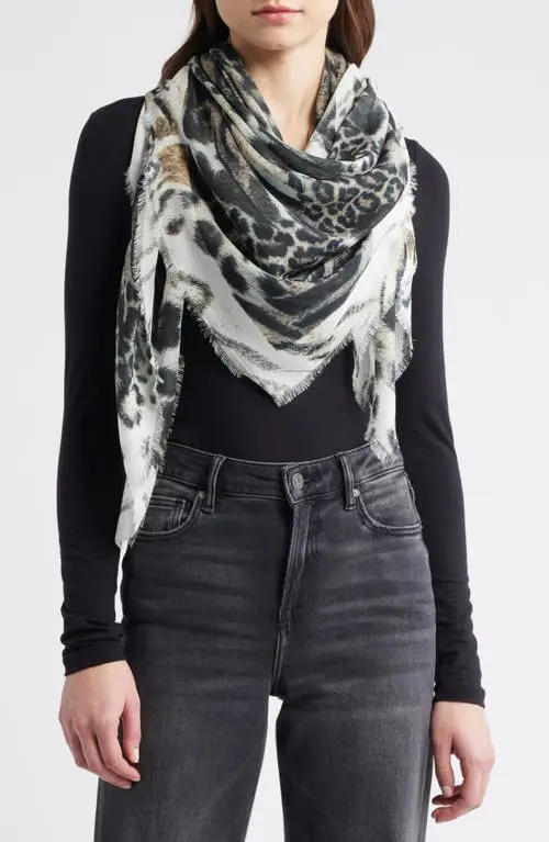 ALLSAINTS Abstract Animal Print Scarf - Natural