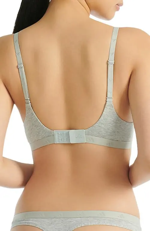 ADIDAS ORIGINALS Underwire Stretch Cotton Push-up T-shirt Bra - Medium Heather Grey