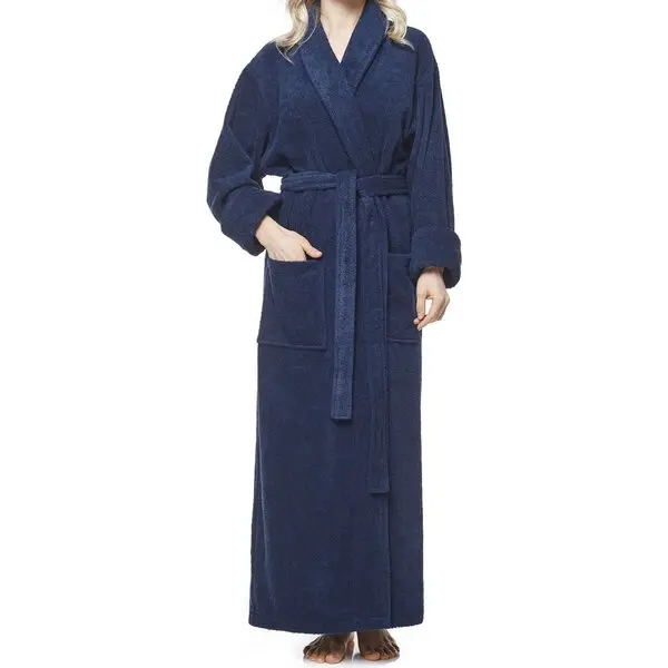 ARUS Optimus Long Cotton Bathrobe For - Navy