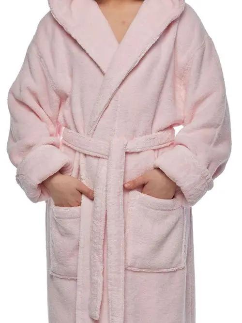 ARUS Softy Ankle Length Long Cotton Robe - Pink