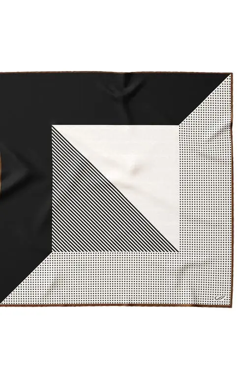 ELIZABETTA Santino - Hand Rolled Silk Neckerchief For - Black And White