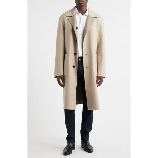 BOSS Virgin Wool & Cashmere Reversible Coat