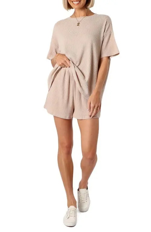 PETAL & PUP Knit Top & Shorts Set - Tan