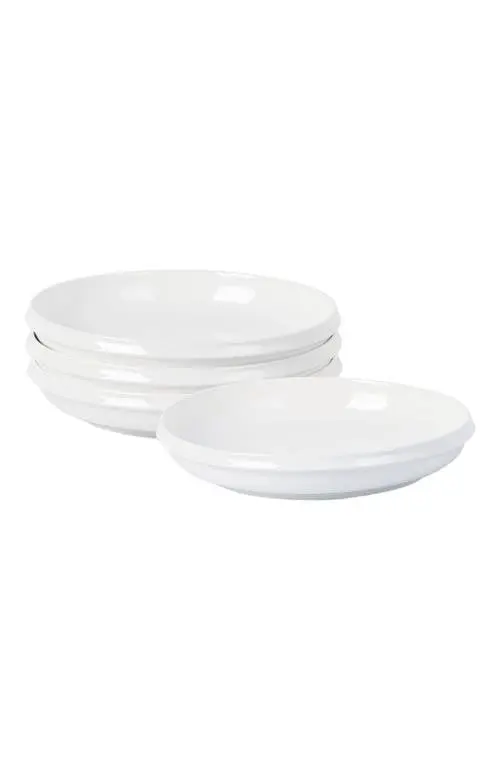 STONE + LAIN Verso Porcelain 4-piece Dinner Plate Set - White