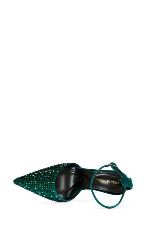 AZALEA WANG Waraia Crystal-embellished Pumps - Emerald