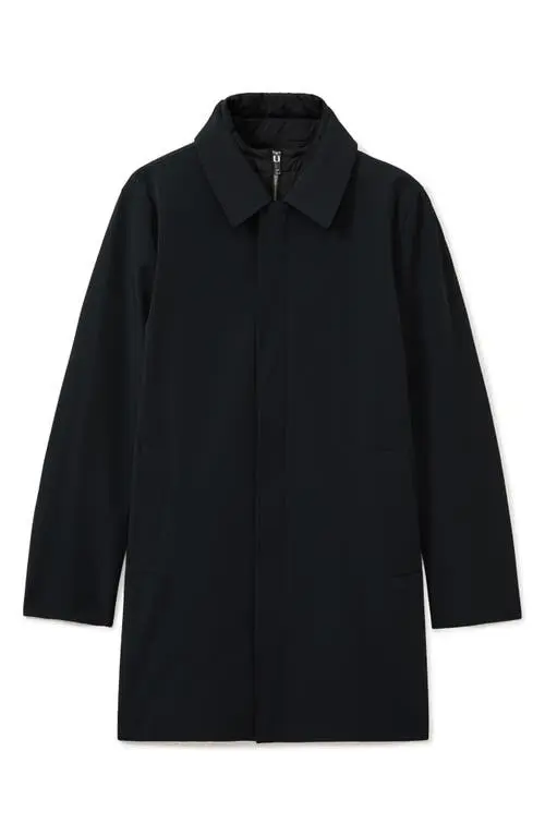 REISS Logan Water-resistant Overcoat With Removable Funnel Neck Insert - Navy