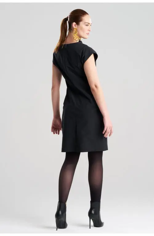 Natori Taffeta Asymmetric Draped Dress