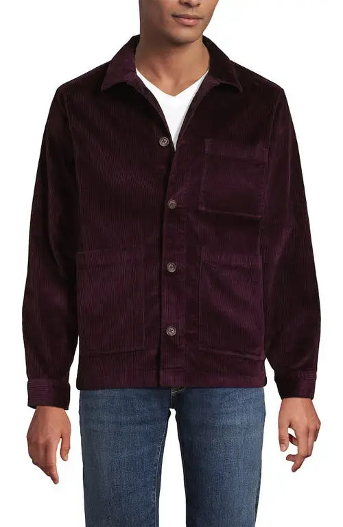 LANDS' END Corduroy Chore Jacket - Lush Burgundy
