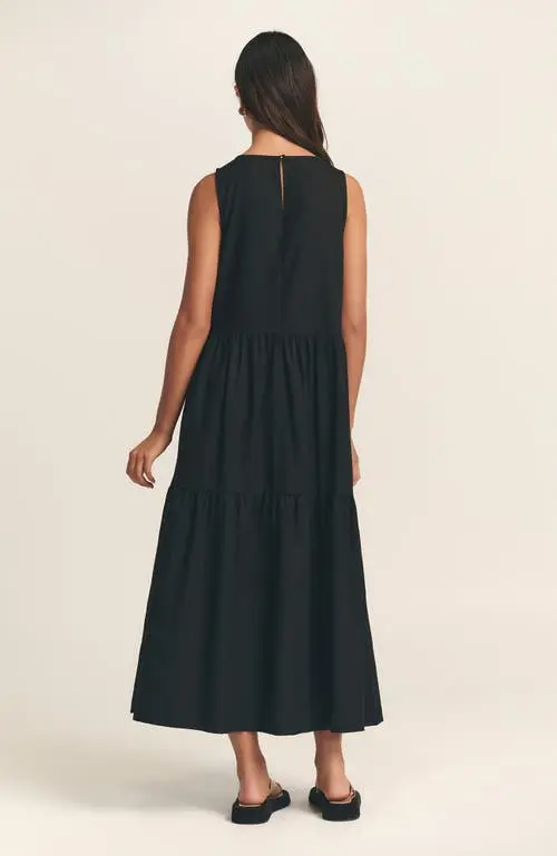 ST MRLO Remi Tiered Midi Dress - Black