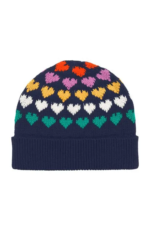 PRIMARY Rainbow Hearts Beanie - Navy Rainbow Hearts