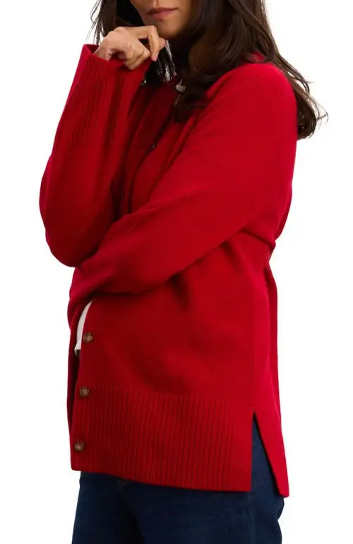 Hatch The Celine Contour Cardigan - Cherry