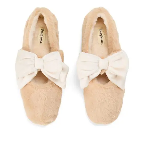 DEARFOAMS Maryjane Luxe Teddy Slippers - Latte