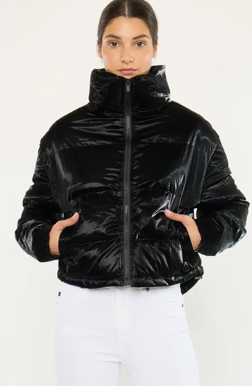 KANCAN Cropped Puffer Jacket - Black