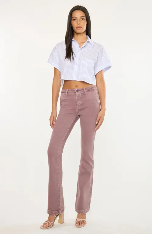 KANCAN Max Mid Rise Trouser Bootcut Jeans - Mauve