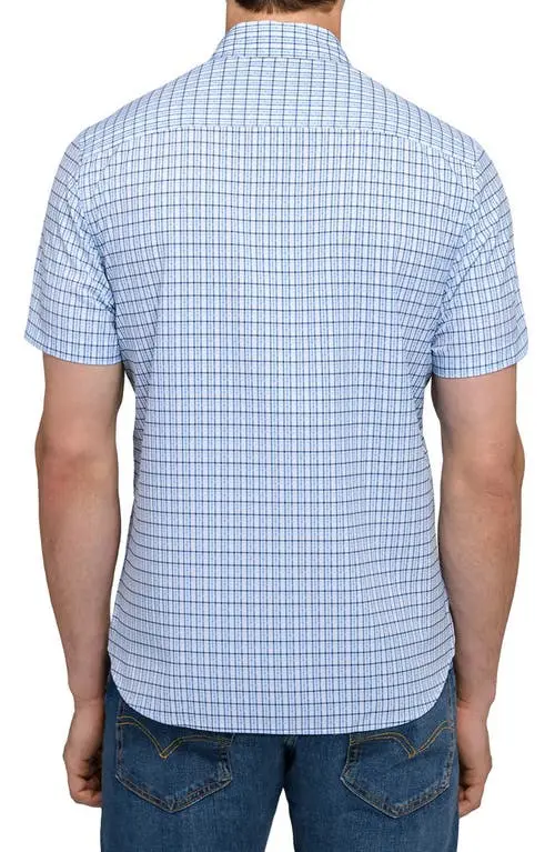 CON.STRUCT Plaid Woven Short Sleeve Basic - White/blue