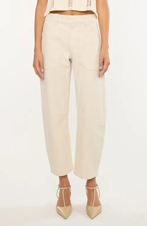 KANCAN Low Slung Barrel Jeans - Ecru