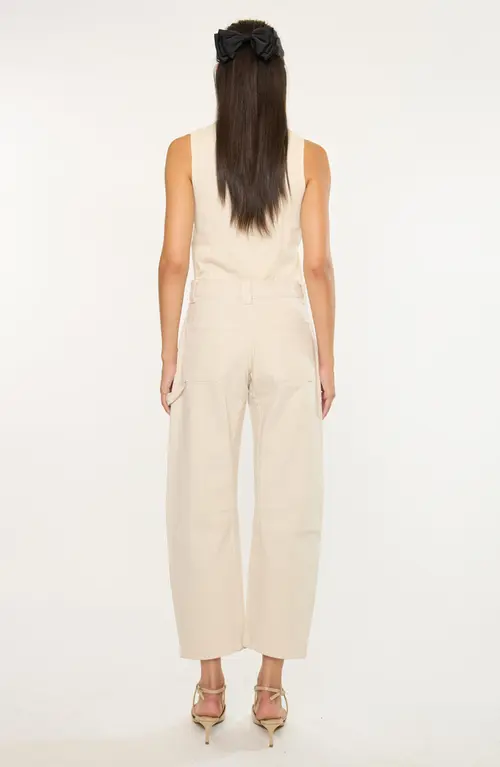 KANCAN Low Slung Barrel Jeans - Ecru