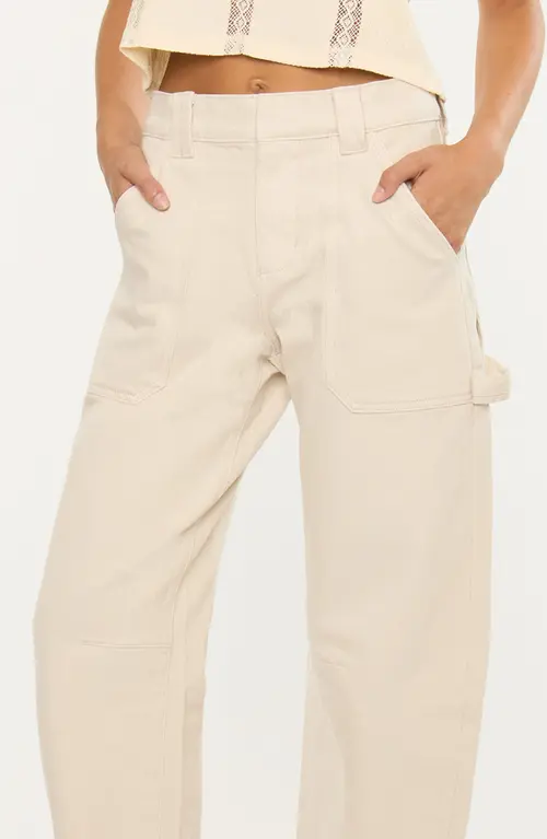 KANCAN Low Slung Barrel Jeans - Ecru