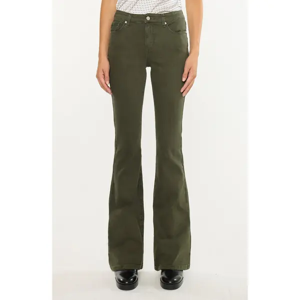 KANCAN High Rise Flare Jeans - Olive