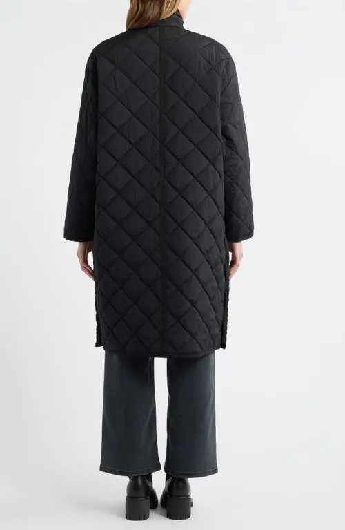 Bernardo Quilted Long Coat - Black