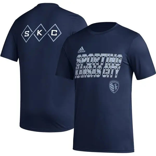 Adidas Sporting Kansas City Team Jersey Hook Aeroready T-shirt - Navy