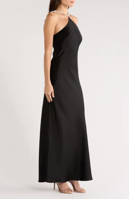 Staud Cadence Sleeveless Satin Maxi Dress - Black