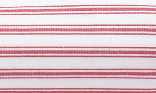 PETITE PLUME Antique Ticking Stripe Cotton Percale Sheet Set - Red