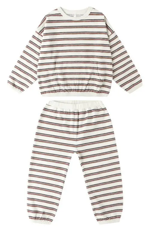 QUINCY MAE Striped Relaxed Fit Cotton Set - Natural