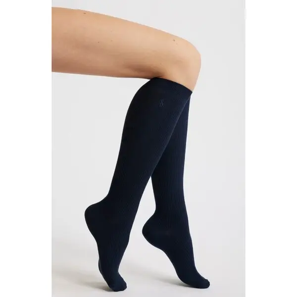 Polo Ralph Lauren Cotton-blend Ribbed Knee High Socks - Navy