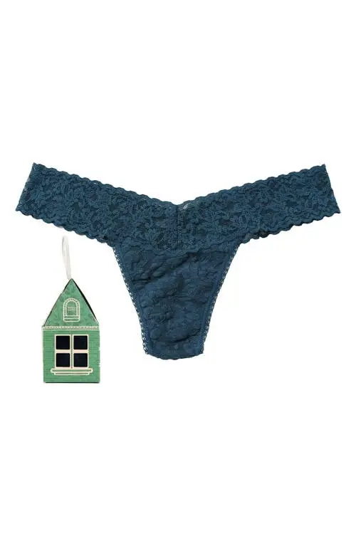 Hanky Panky Gingerbread House Low Rise Thong - Deep Waters