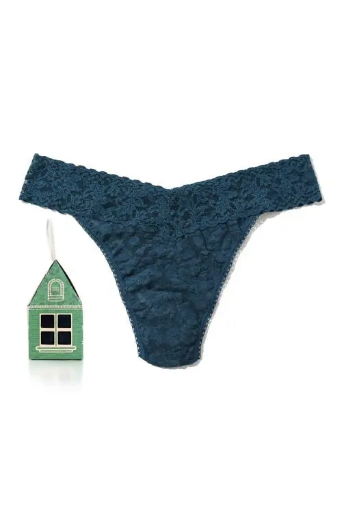 Hanky Panky Gingerbread House Original Rise Thong - Deep Waters
