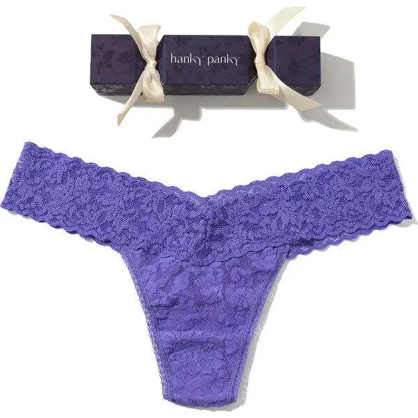 Hanky Panky Holiday Cracker Low Rise Thong - African Violet