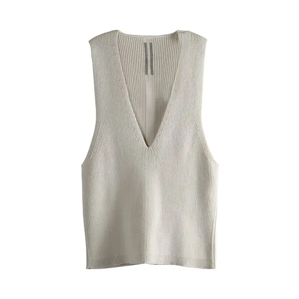 Rick Owens Maglia V-neck Top - Tan