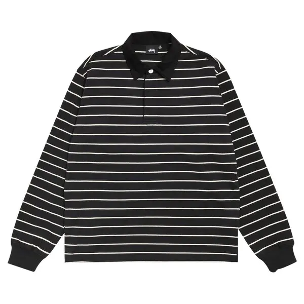 StÜssy Striped Rugby Shirt - Black