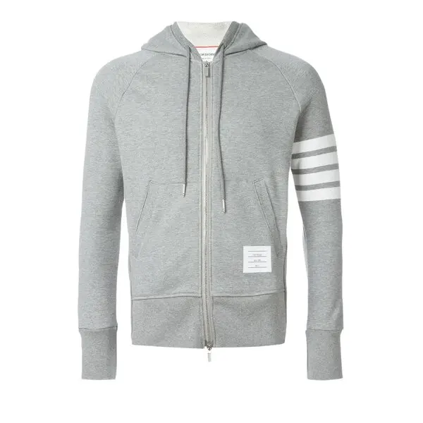 Thom Browne Classic Loopback Full Zip Hoodie - Grey