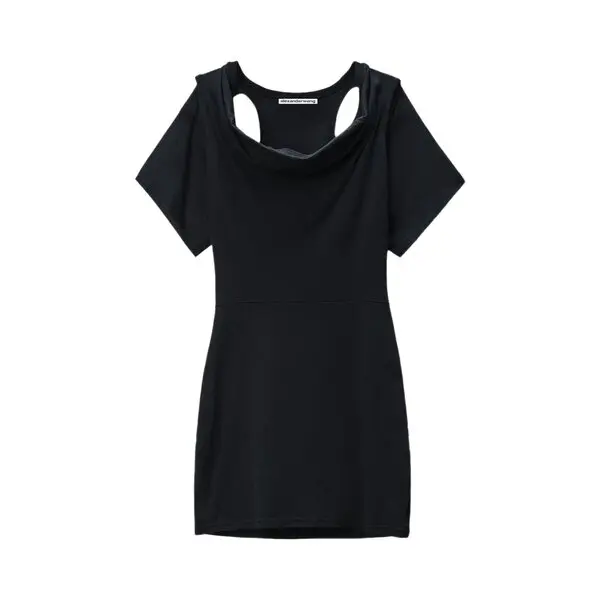 Alexander Wang Deconstructed Cowl Neck Mini Dress