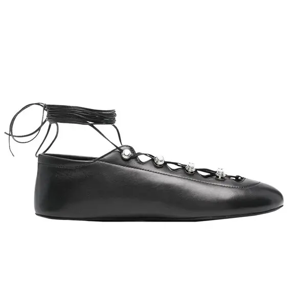 Alexander Wang Vyolette Lace Up Flat - Black