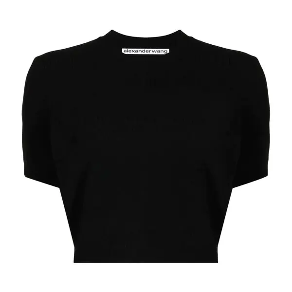 Alexander Wang Embossed Logo Ribbed Tee