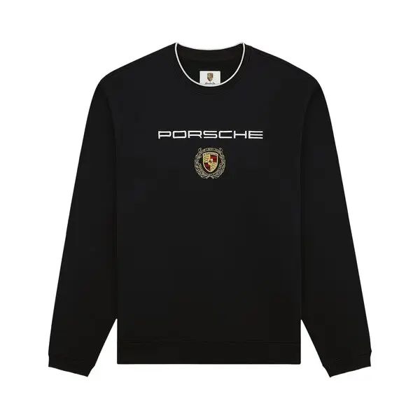 Aimé Leon Dore X Porsche Embroidered Crewneck Sweatshirt - Black