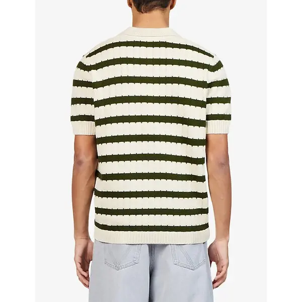 PERCIVAL Stine Striped Knitted Polo Shirt
