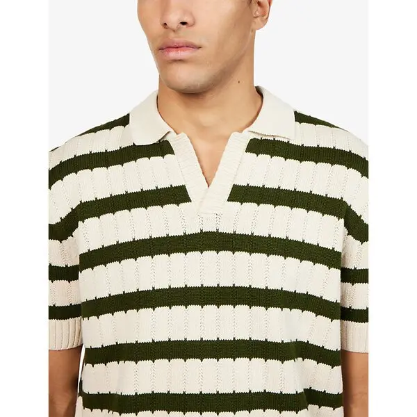 PERCIVAL Stine Striped Knitted Polo Shirt