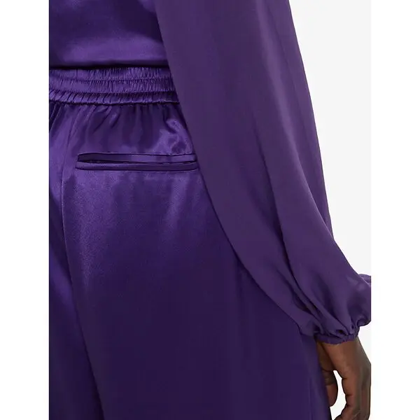 JOSEPH Wide-leg Satin Trousers - Violet