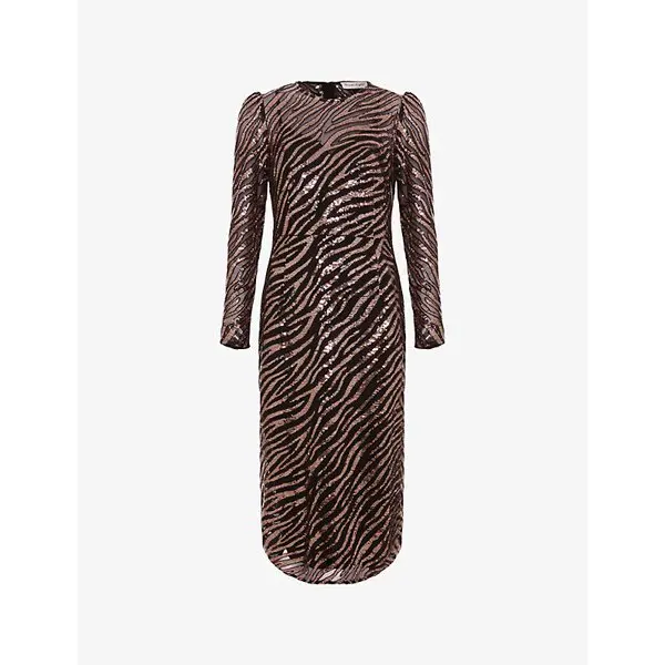 PHASE EIGHT Sequin-pattern Woven Midi Dress