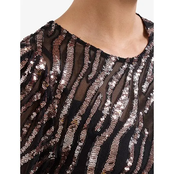 PHASE EIGHT Sequin-pattern Woven Midi Dress