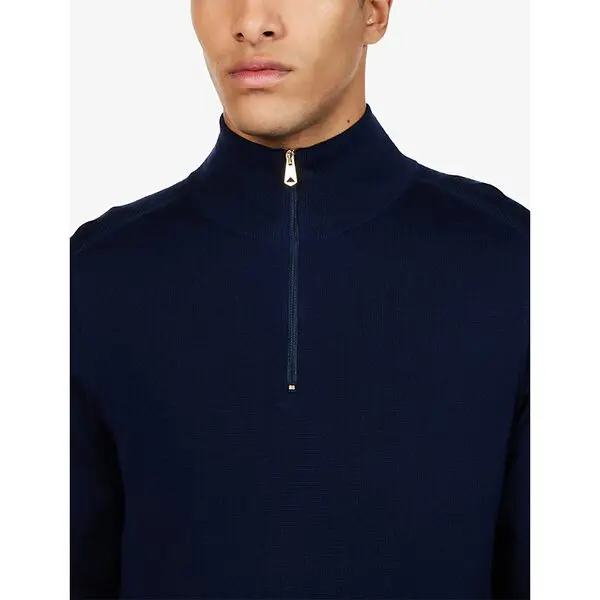 Paul Smith Signature-striped Half-zip Wool Top